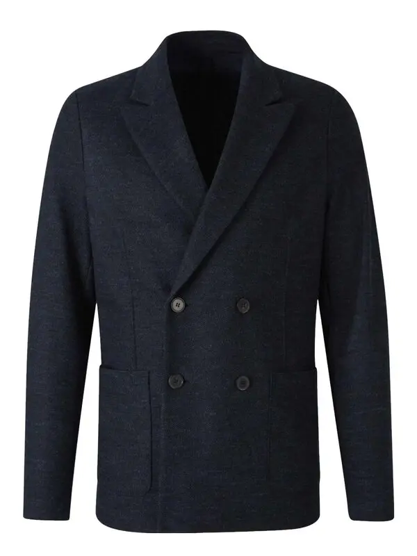 Harris Wharf London Double-breasted Wool Blazer - Blue