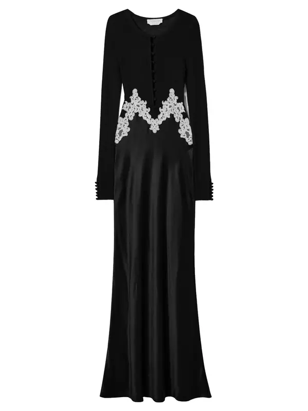 Gabriela Hearst Kerry Lace-trimmed Maxi Dress - Black