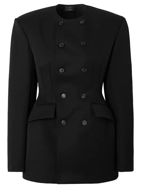 Wardrobe.NYC Rhw Double-breasted Twill Mini Dress - Black