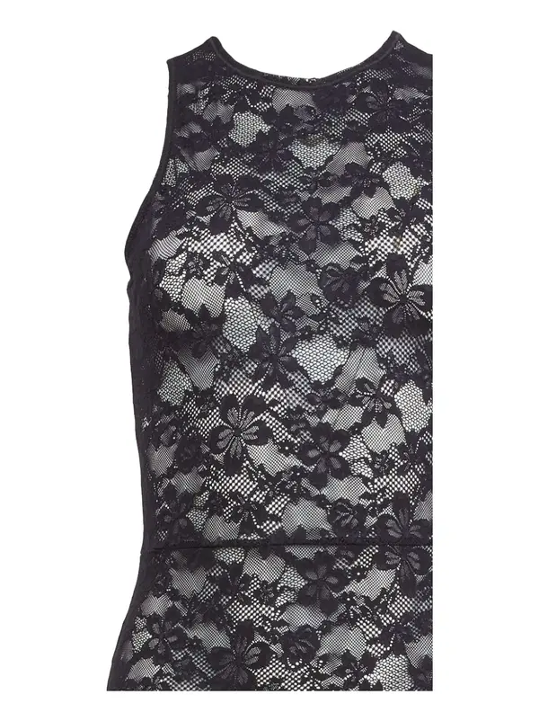 Fleur Du Mal Le Stretch Lace Racer Tank Dress - Black