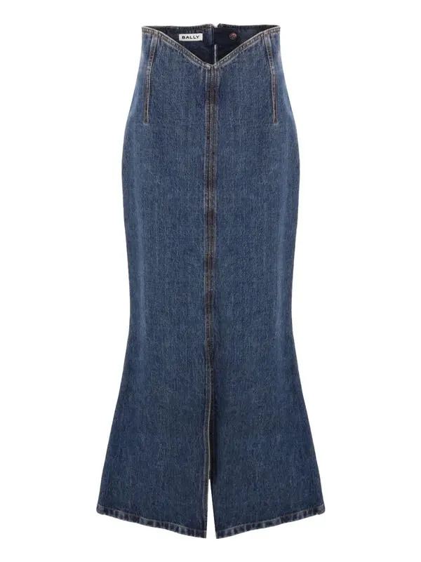 Bally Midi Denim Skirt - Blue