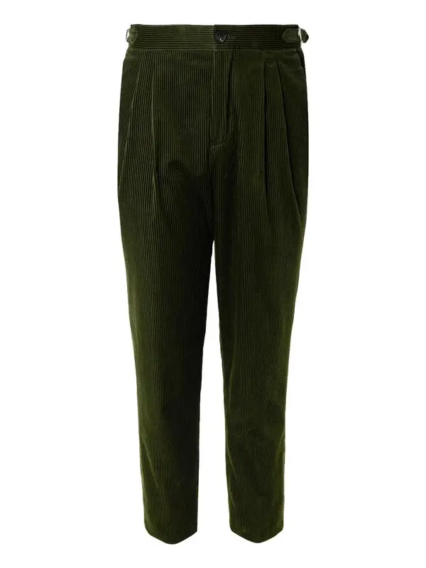 Mr P. Slim-fit Straight-leg Corduroy Tuxedo Trousers - Green