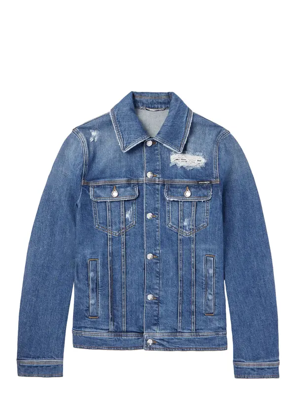 Dolce & Gabbana Slim-fit Denim Trucker Jacket - Blue