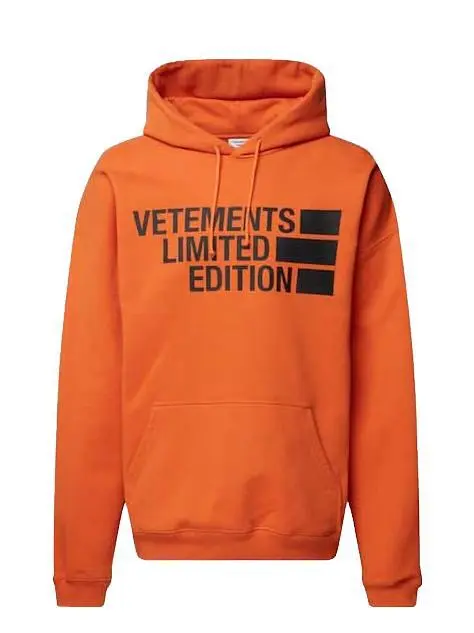 Vetements Logo Print Oversized Hoodie - Orange