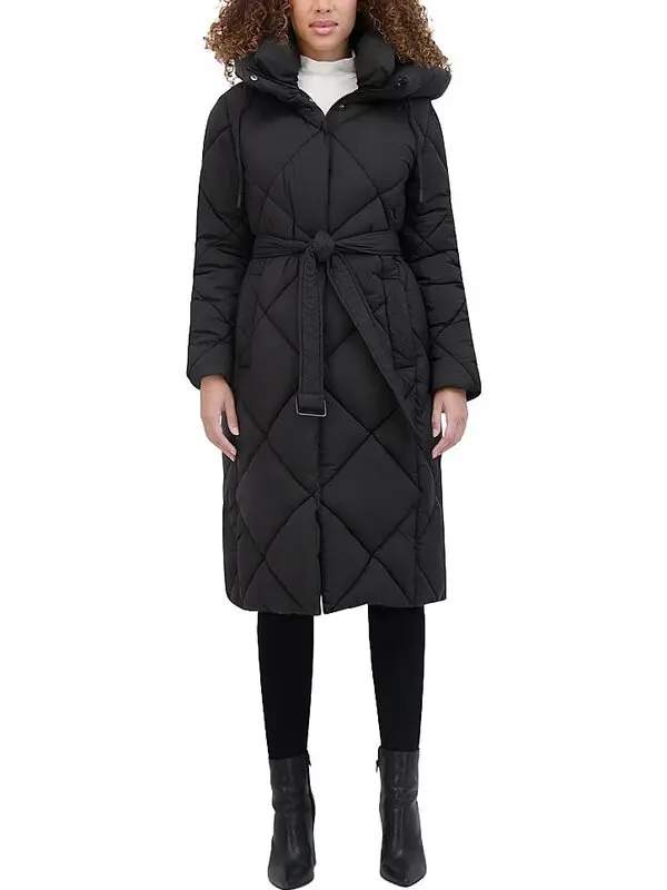 KENNETH COLE Hooded Puffer Coat - Black