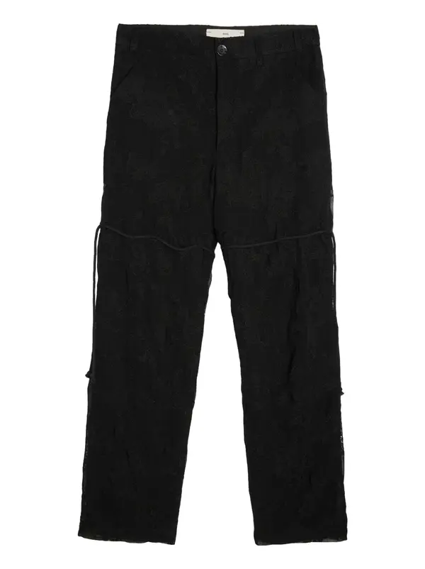 SONG FOR THE MUTE Lace-appliquéd Trousers - Black