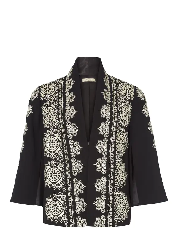 TEMPERLEY LONDON Lottie Embroidered Jacket - Black