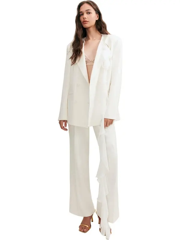 MILLA Panache Single-breasted Blazer - White