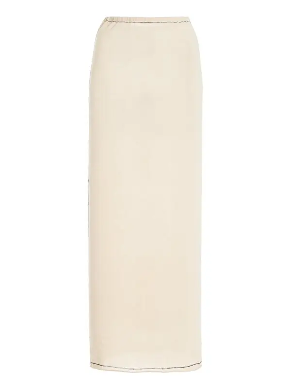 ZULU & ZEPHYR Cotton-blend Knit Midi Skirt - Ivory