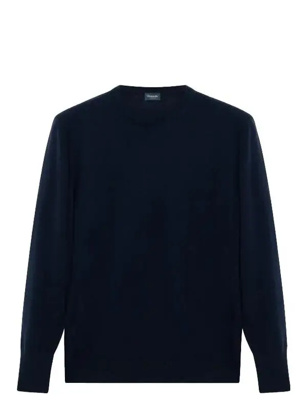 DRUMOHR Long-sleeved Crew Neck Cashmere Sweater - Blue