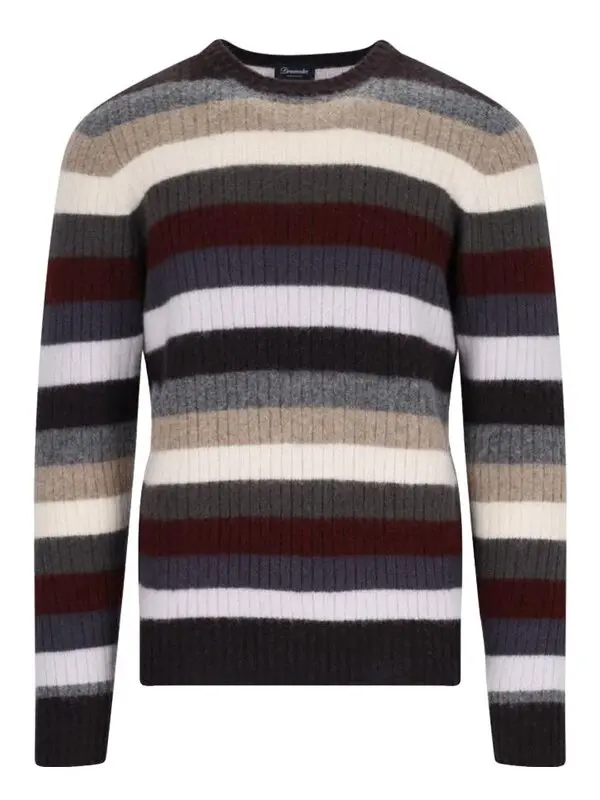 DRUMOHR Striped Lambswool Sweater - Multicolour