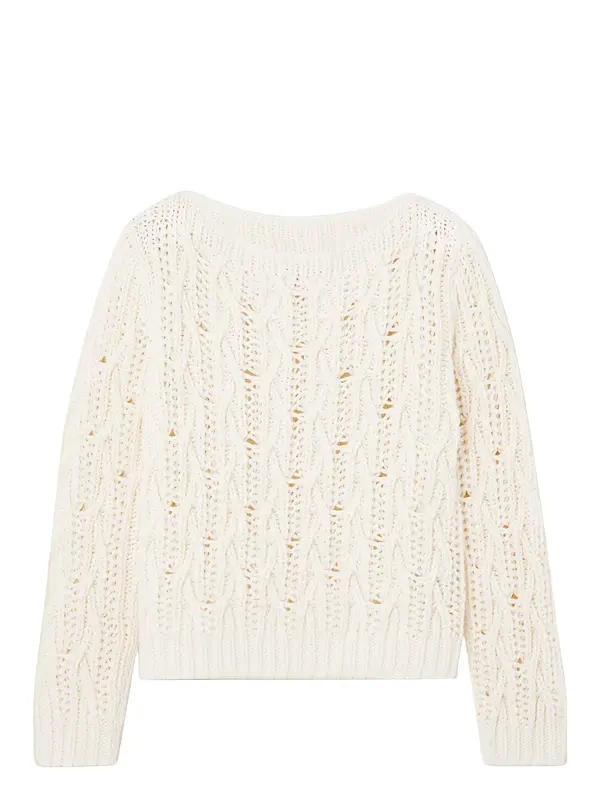 Loro Piana Cable-knit Cashmere-blend Sweater - White