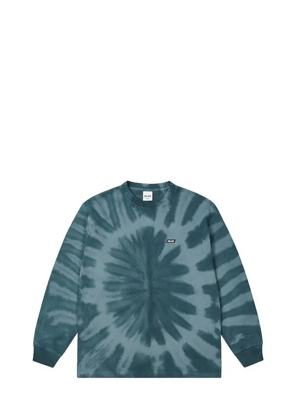 PALACE Tie-dye Waffle Longsleeve - Navy Blue