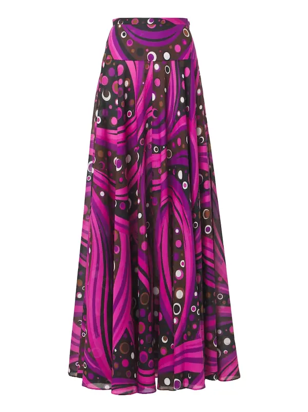 Emilio Pucci Fontane Printed Maxi Skirt - Pink