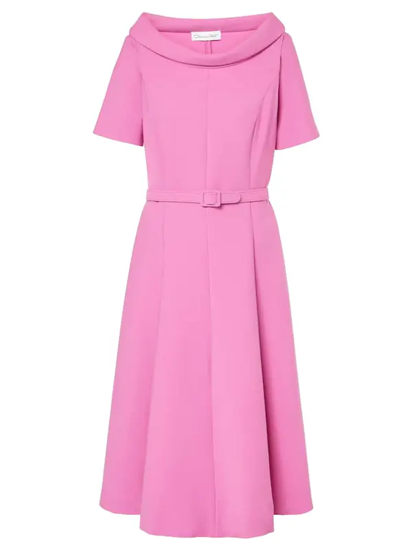 Oscar De La Renta Wool-blend Midi Dress - Pink