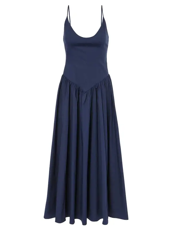 Staud Dena Cotton Midi Dress - Blue