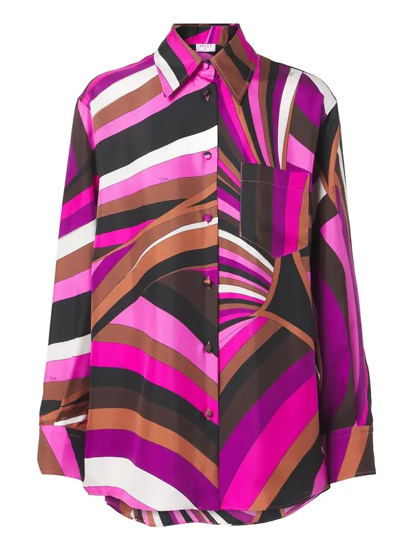 Emilio Pucci Iride Silk Twill Shirt - Pink