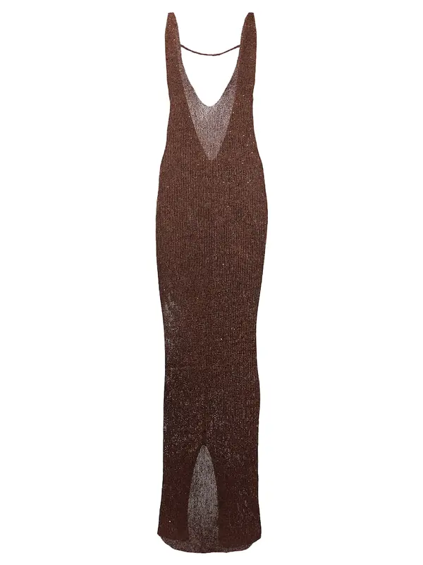 BANANHOT Sunny Sequined Maxi Dress - Brown