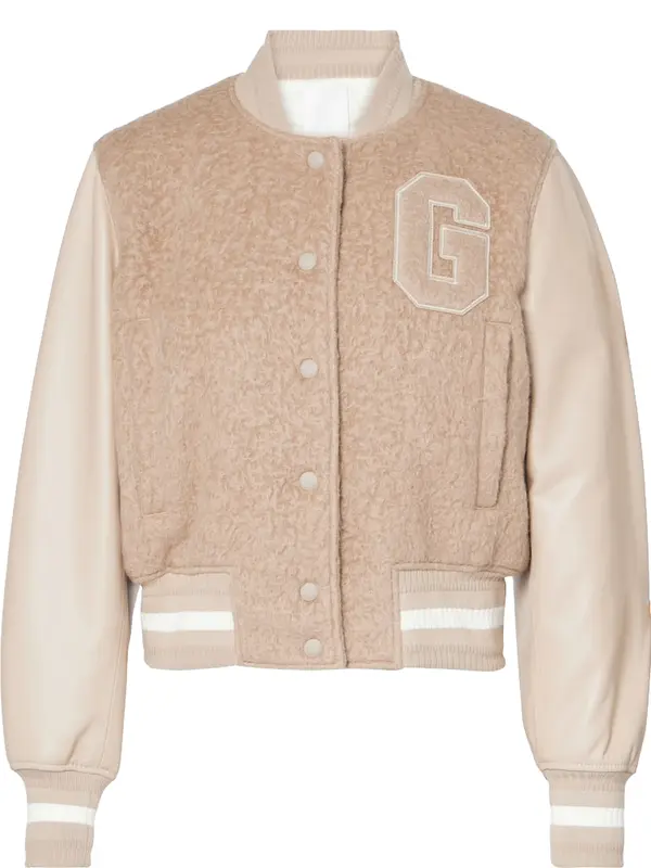 Givenchy Leather-trimmed Alpaca-blend Varsity Jacket - Beige