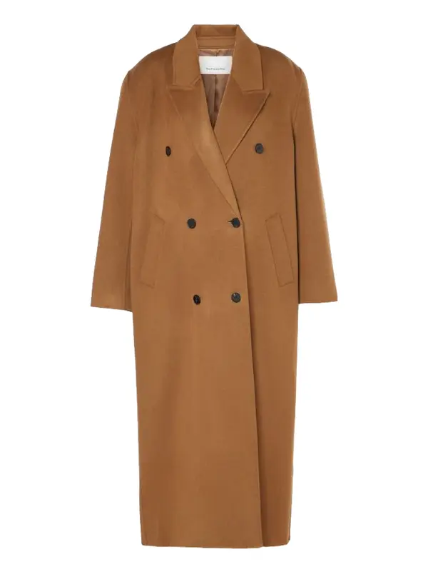 THE FRANKIE SHOP Gaia Double-breasted Wool-blend Coat - Brown