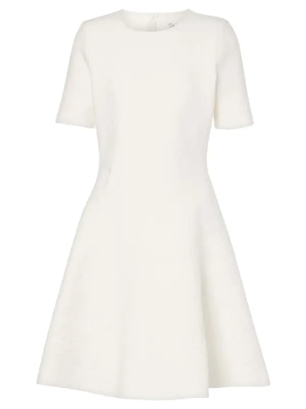 Oscar De La Renta Floral Jacquard Minidress - White