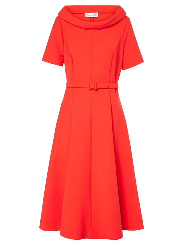 Oscar De La Renta Wool-blend Midi Dress - Red