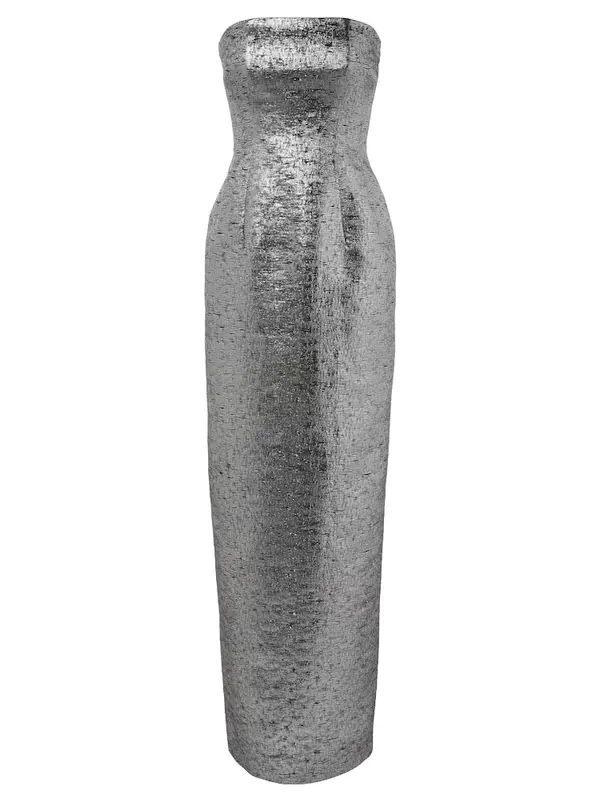 EMILIA WICKSTEAD Laelia Jacquard Gown - Silver