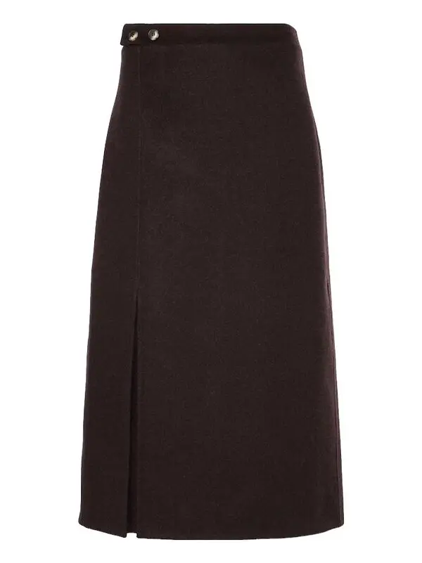 Proenza Schouler White Label Adrian Wool-blend Midi Skirt - Brown