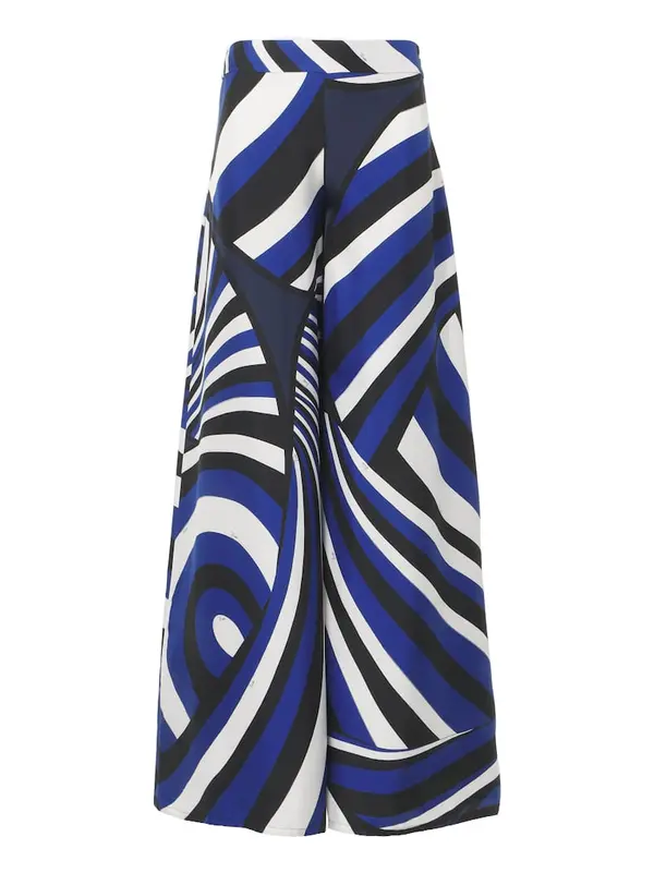 Emilio Pucci Iride Printed Silk Palazzo Pants - Blue