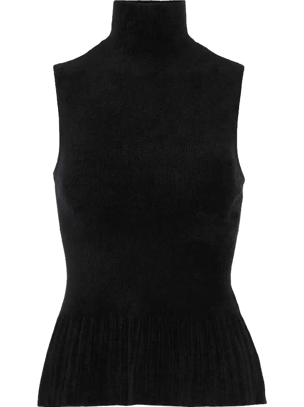 Proenza Schouler White Label Mackenzie Chenille Turtleneck Top - Black