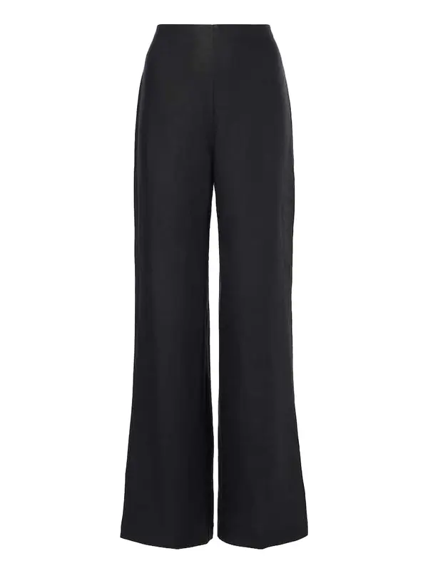 Faithfull The Brand Ilride Linen Wide-leg Pants - Black