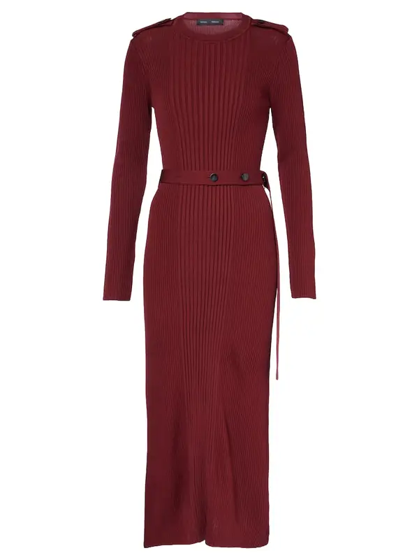 Proenza Schouler Lauryn Ribbed-knit Midi Dress - Red