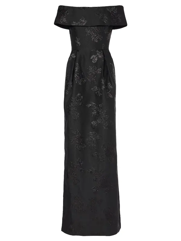 Rebecca Vallance Henrietta Brocade Bustier Gown - Black