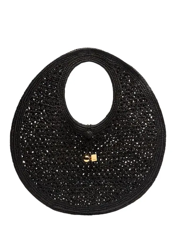 Jacquemus Le Rond Raffia Tote - Black