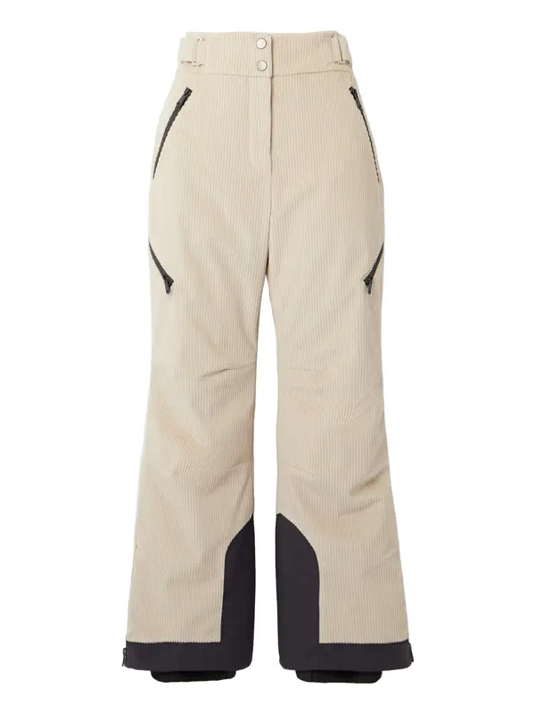 Brunello Cucinelli Padded Cotton-corduroy Flared Ski Pants - Neutrals
