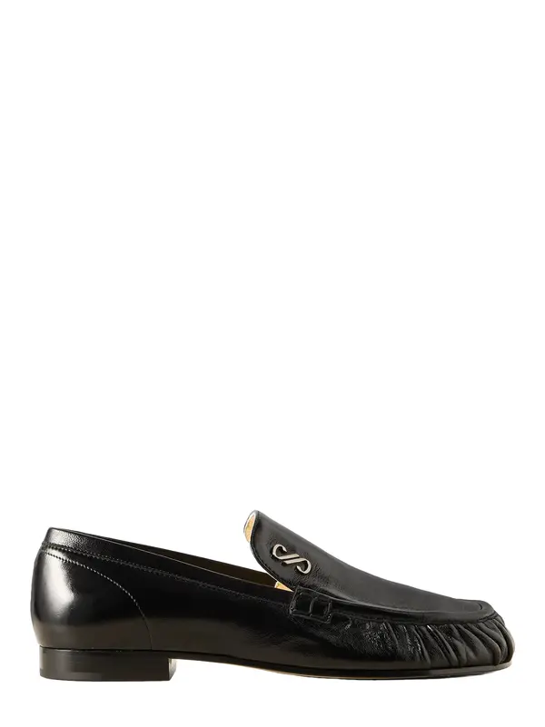 Proenza Schouler Park Embellished Glossed Textured-leather Loafers - Black
