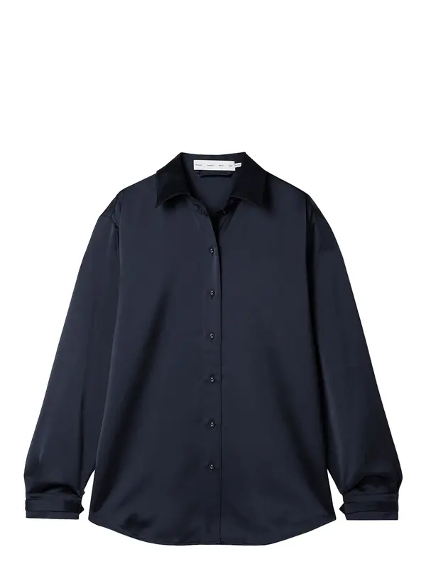 Proenza Schouler White Label Raven Satin-twill Shirt - Blue