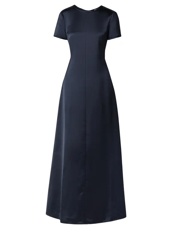 Proenza Schouler White Label Delphine Tie-detailed Satin-twill Maxi Dress - Blue