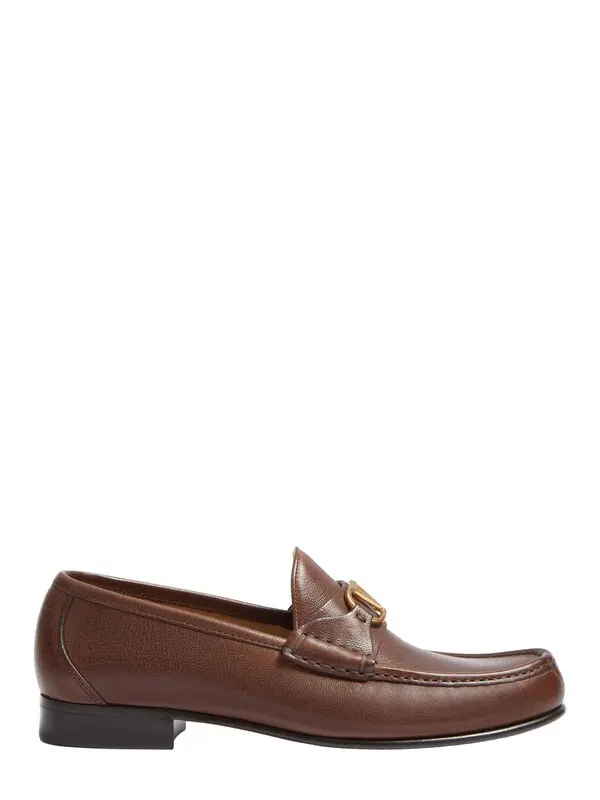 Valentino Garavani Leather Vlogo Loafers - Brown