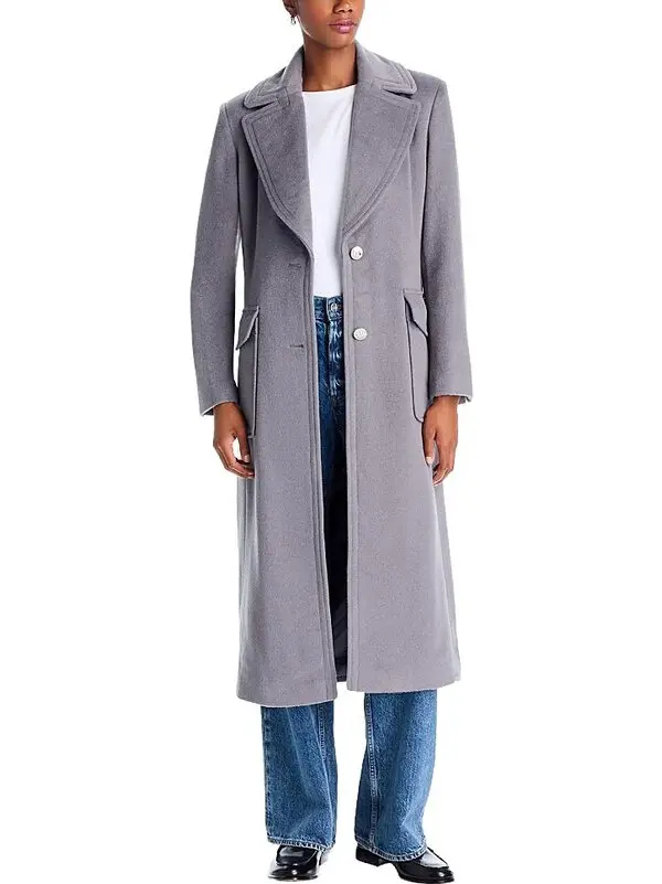Bernardo Classic Tailored Wool Melton Coat - Titanium