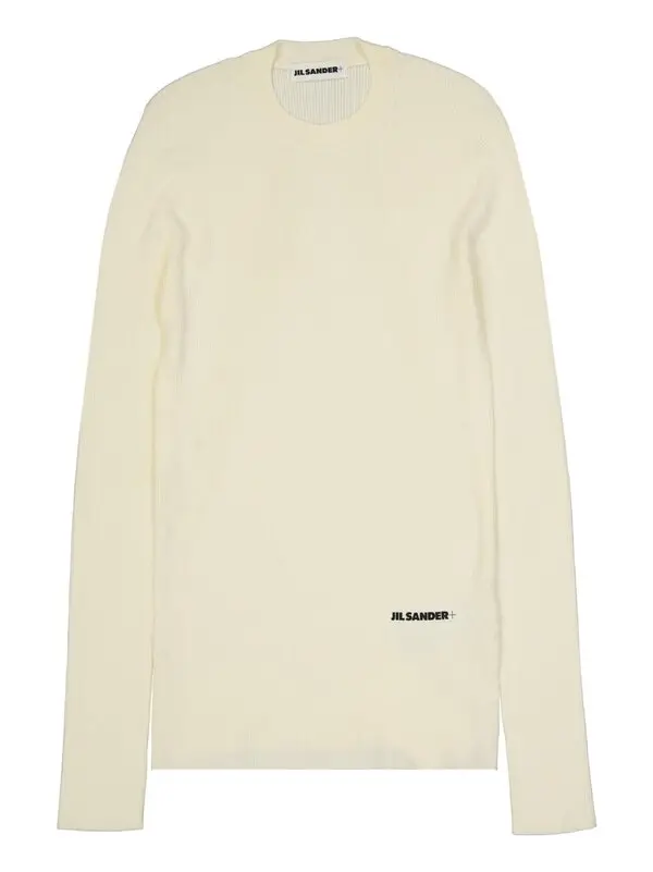 JIL SANDER Logo Fitted Jumper - White