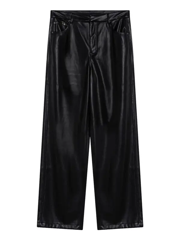 ROTATE BY BIRGER CHRISTENSEN Faux Leather Trousers - Black