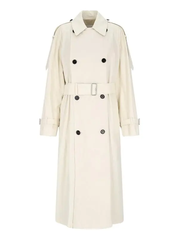 Burberry Cotton Trench Coat - White