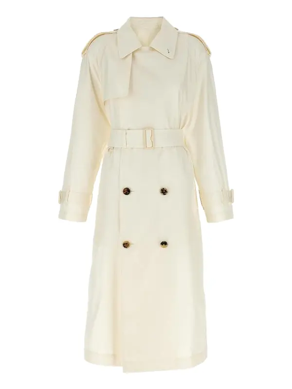 Burberry Silk Trench Coat - White