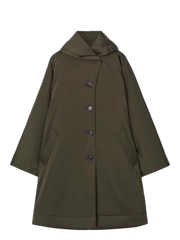 Cos Oversized Shawl-collar Padded Coat - Green