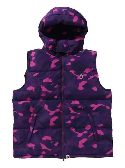 BAPE Camo Puffer Vest - Purple