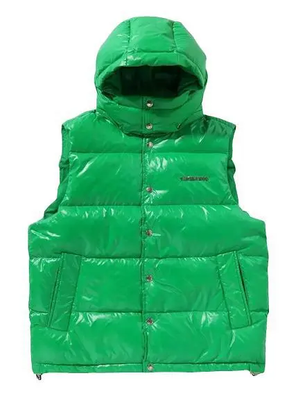 A BATHING APE Line Camo Debossed Nylon Down Vest - Green