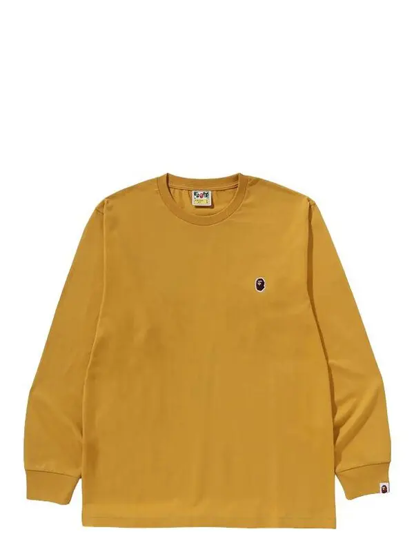 A BATHING APE One Point Long Sleeve Tee Shirt - Yellow