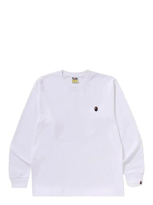 A BATHING APE One Point Long Sleeve Tee Shirt - White