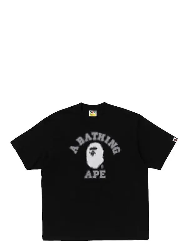 A BATHING APE Pixal College Relaxed Fit Tee Shirt - Black